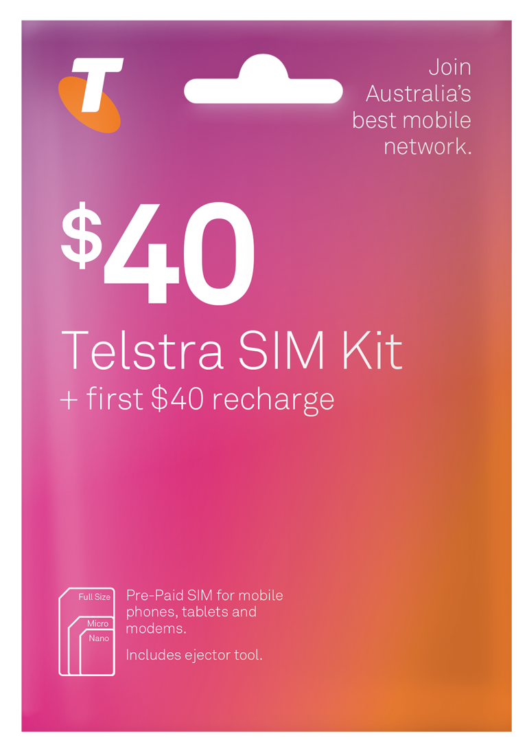 Telstra Recharge card & sim section – SimConnect