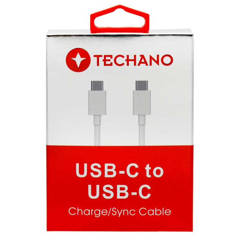 Techano USB-C to USB-C Data Sync Cable White – SimConnect